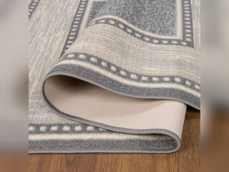 Ottohome Collection Non-Slip Rubberback Bordered Design 3x5 Indoor Area ...