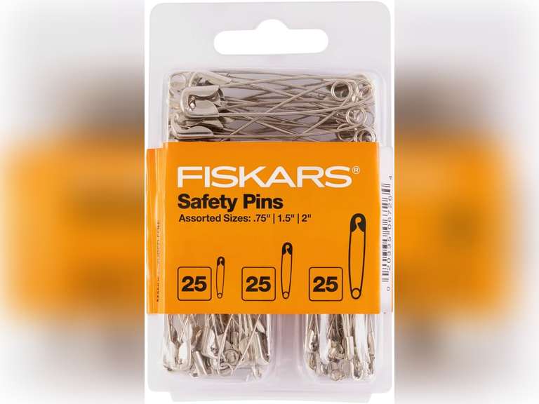 Fiskars Assorted Safety Pins - Assorted 3-Size Safety Pin Set - Sewing ...