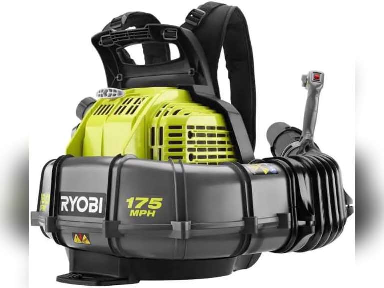 RYOBI RY38BP 175 MPH 760 CFM 38cc Gas Backpack Leaf Blower 357 ...