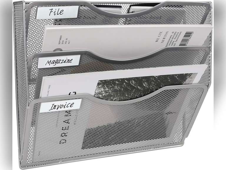 EasyPAG 3 Pocket Wall Mounted File Organizer Vertical Hanging File ...