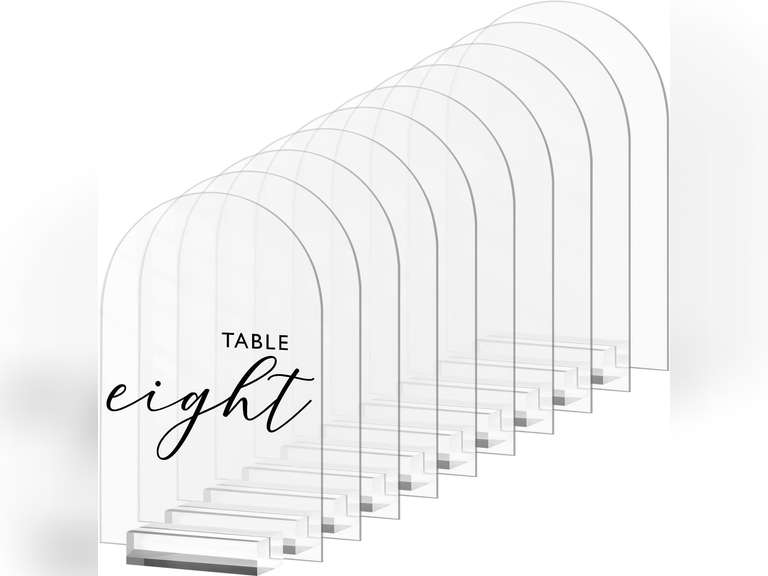4x6 Inch Arch Acrylic Sign with Clear Stand-10 Pack Blank Clear Arched ...