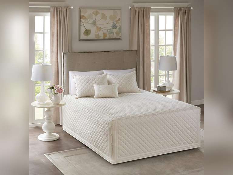 Madison Park Breanna 100% Cotton Fitted Bedspread Classic Traditional ...