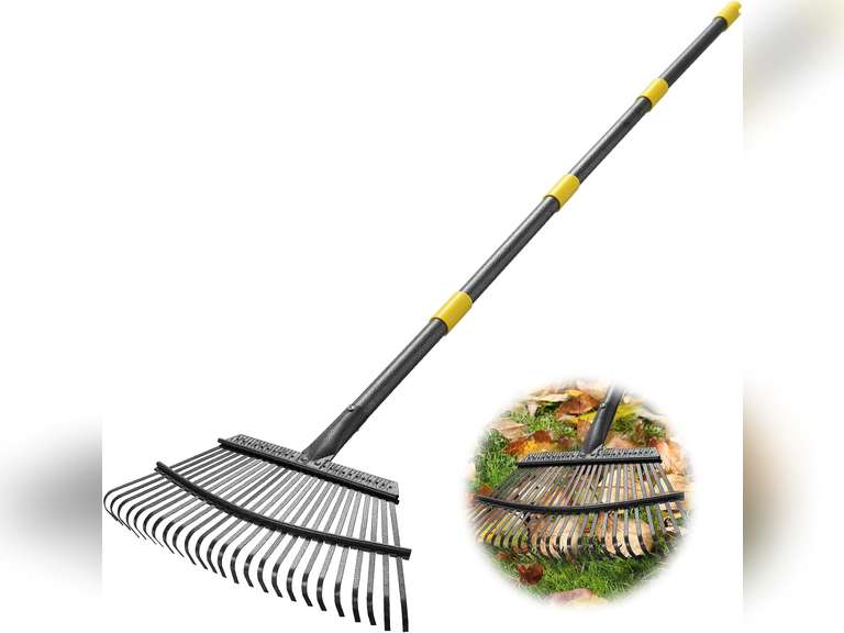 Rake - 65 Inch Long Garden Leaf Rake, 18 Inch Wide Heavy Duty Leaf Rake ...