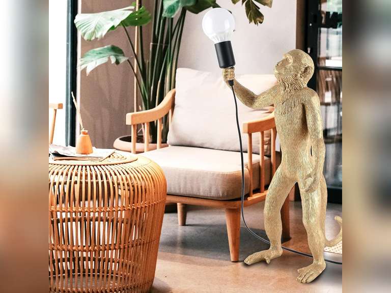 CHABEI Modern Resin Standing Monkey Table Lamp,Desk Lamp,Animal Lamp ...