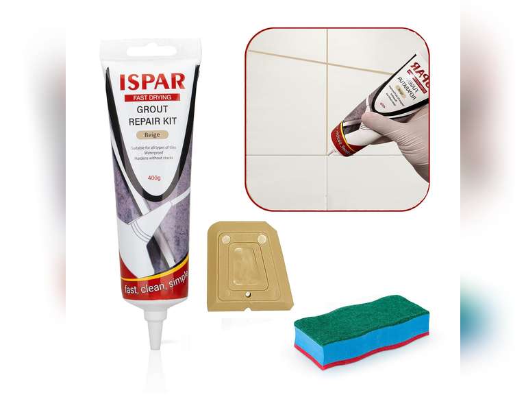 ISPAR Tile Grout Repair Kit (14 oz/ 400g) for Wall and Floors Tile ...
