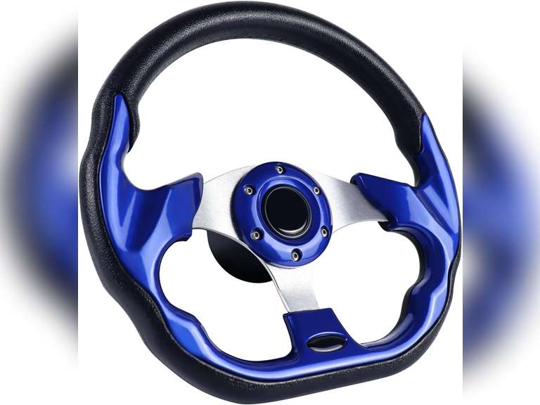 12.4" Boat Steering Wheel with 3/4 Tapered Shaft, Anti-Slip PU Carbon ...