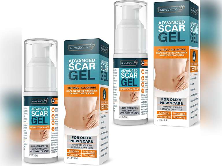 NUVADERMIS Scar Gel Enriched with Retinol, Allantoin, Vitamin E, and ...
