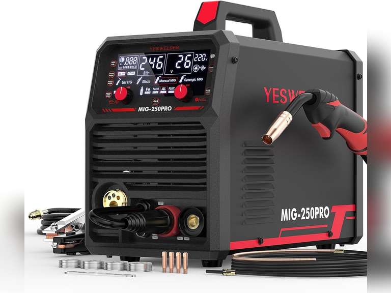 YESWELDER MIG-250 PRO Aluminum MIG Welder, 250Amp 220V Advanced Digital ...