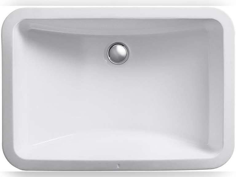 KOHLER 2214-0 Ladena Rectangular Undermount Bathroom Sink With Curved ...
