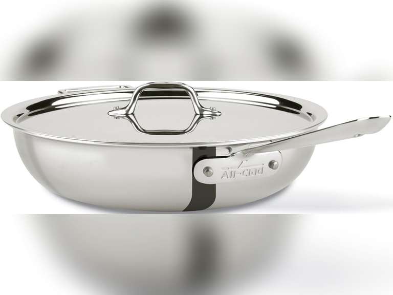 All-Clad D3 3-Ply Stainless Steel Large Weeknight Fry Pan with Lid 4 ...