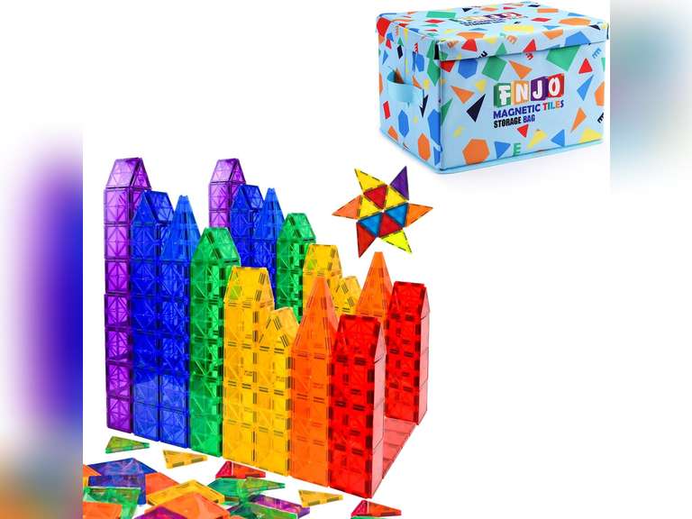 Magnetic Tiles 52 PCS and Storage Bin 43 - Quarter Price