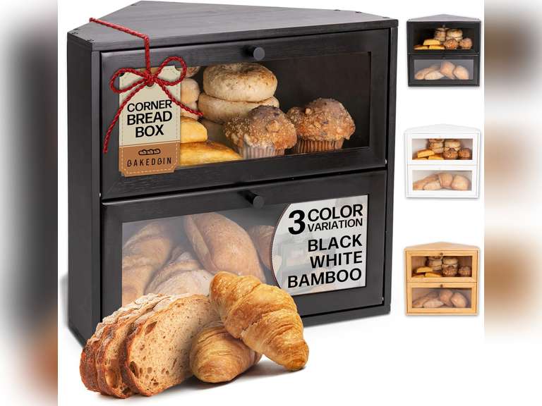 Corner Bread Box for Kitchen Countertop - New 2025 Airtight Design ...