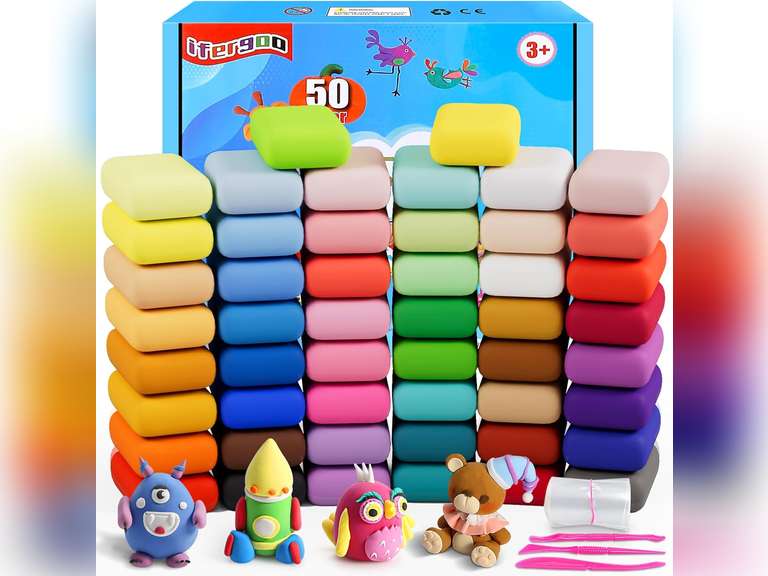 Modeling Clay - 50 Colors Air Dry Clay, DIY Molding Magic Clay for ...