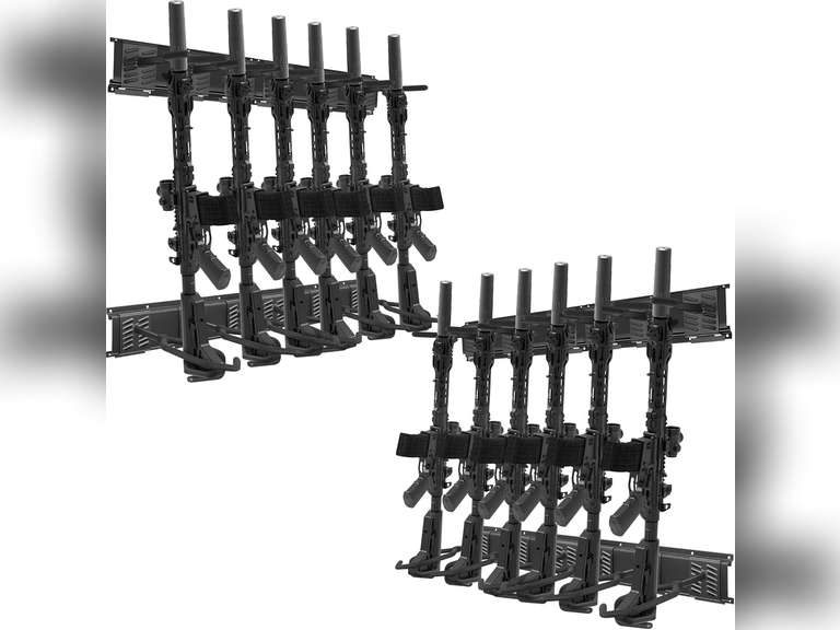 Rengue Gun Racks for Wall 12 Slots Adjustable Wall Mount Gun Rack ...