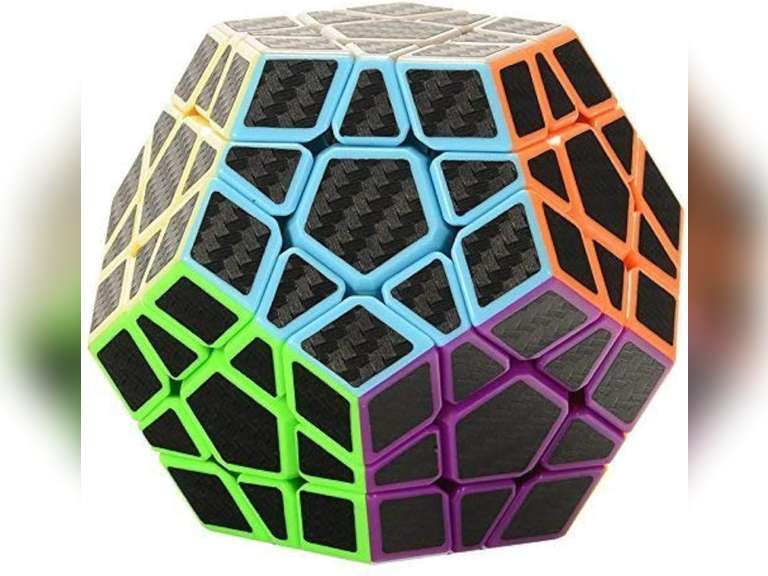 3x3 Megaminx Speed Cube - Brain Teaser Puzzle with Carbon Fiber Sticker ...