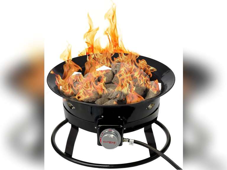 Flame King Smokeless Propane Fire Pit, 19-inch Portable Firebowl, 58K ...
