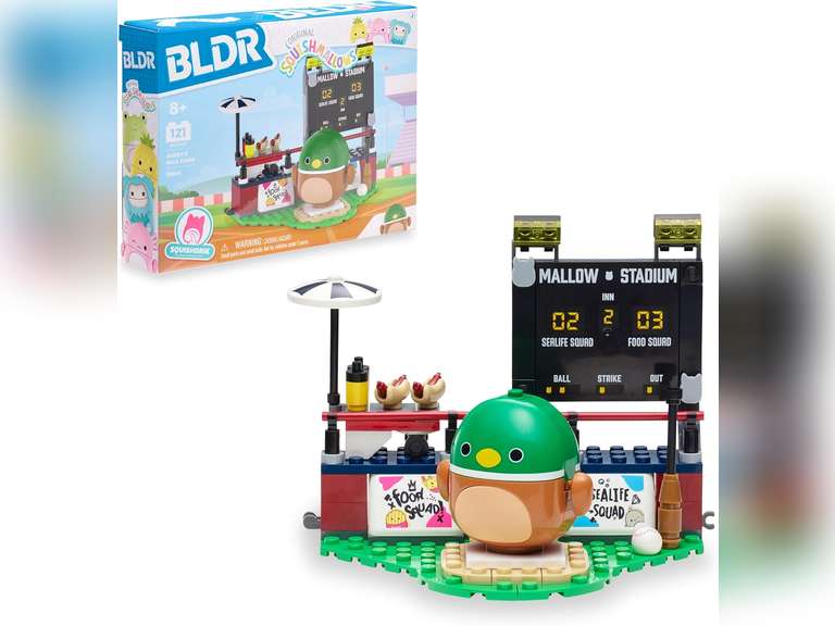 BLDR Squishmallows Avery's Ball Game Building Set - Avery The Mallard ...