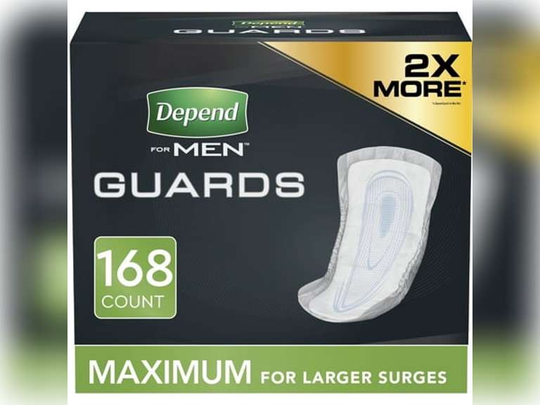 Depend Men's Maximum Incontinence Guards, 168 Count 69 - Quarter Price