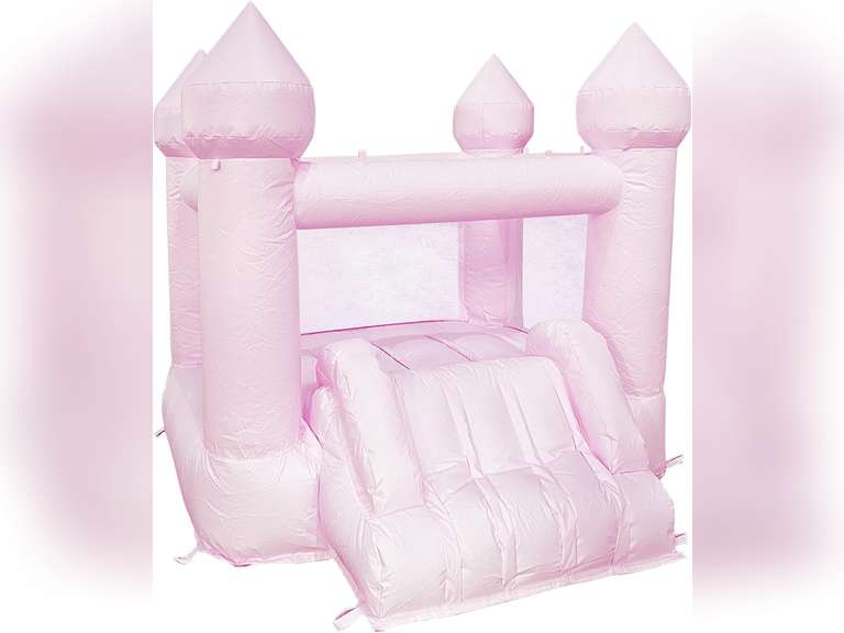 100% PVC Jumping Inflatable White Bounce House Castle with Slide White ...