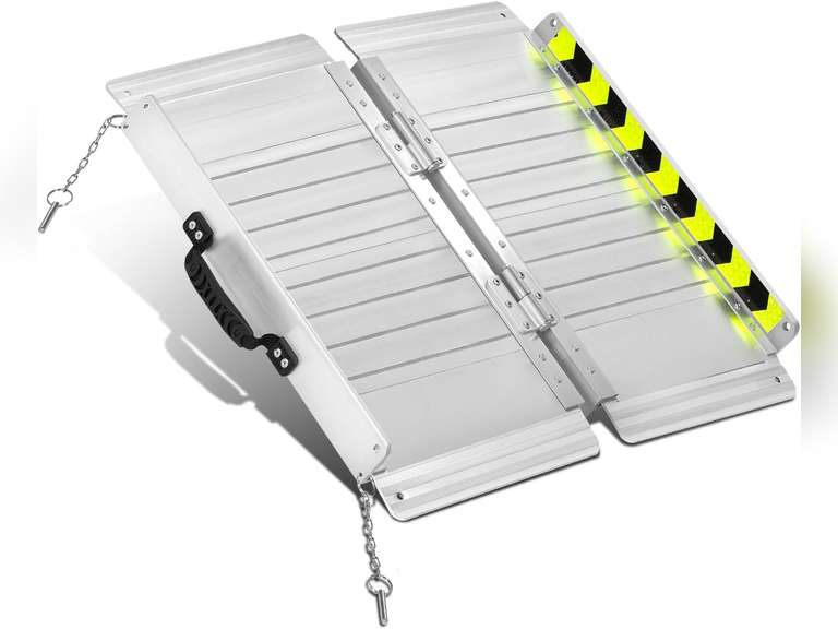 DNA MOTORING 2FT Portable Wheelchair Ramp, Non-Skid Aluminum Handicap ...