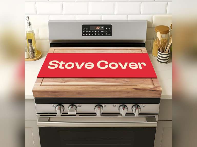 Riveira 30x22 Acacia Natural Stove Top Covers for Electric Stove & Gas ...