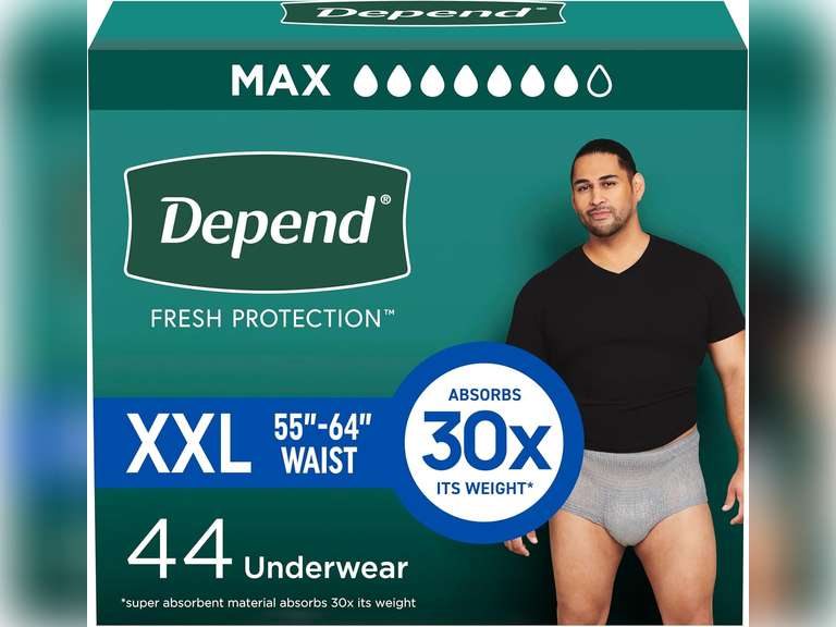 Depend FIT-Flex Incontinence Underwear for Men, Maximum Absorbency ...