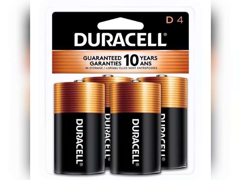 Duracell Coppertop D Alkaline Batteries 4 pk Carded 13 - Quarter Price