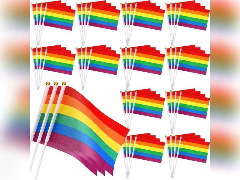 Preboun 1600 Pcs Rainbow Pride Flag Bisexual Mini Gay Stick Flags ...