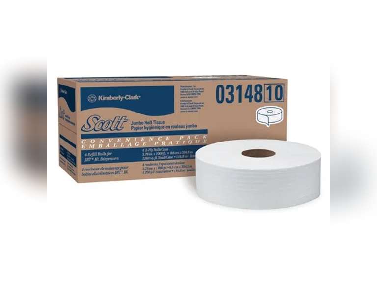 Kimberly-Clark Scott Commercial Use 2 Ply Non-Perforated Toilet Paper ...