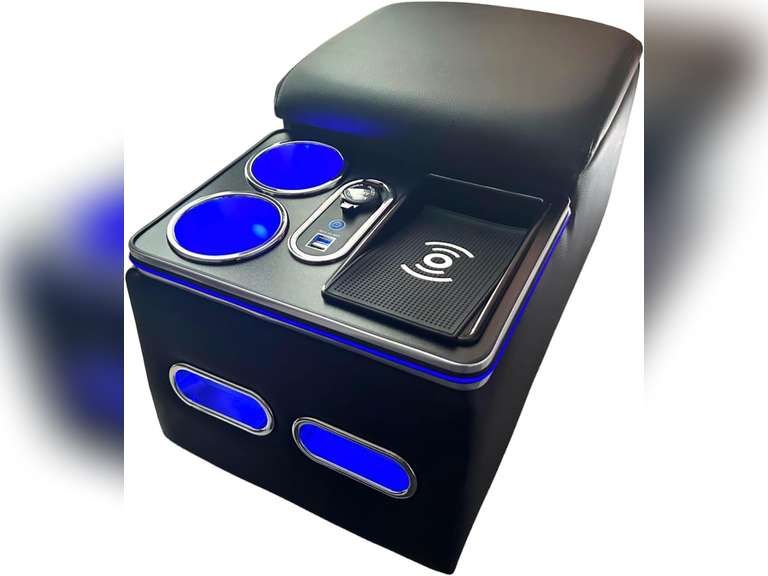 Center Console Armrest Organizer with Wireless Charging Phone Holder ...