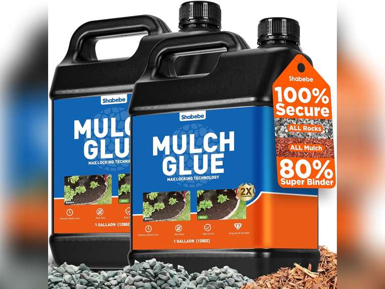 Mulch Glue, 2 Gallon Rock Glue for Landscaping Strong Adhesion of Pea ...