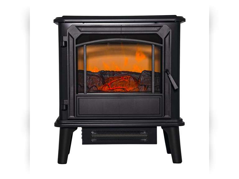 Style Selections 20.87-in W 5200-BTU Black Metal Fan-forced Electric ...