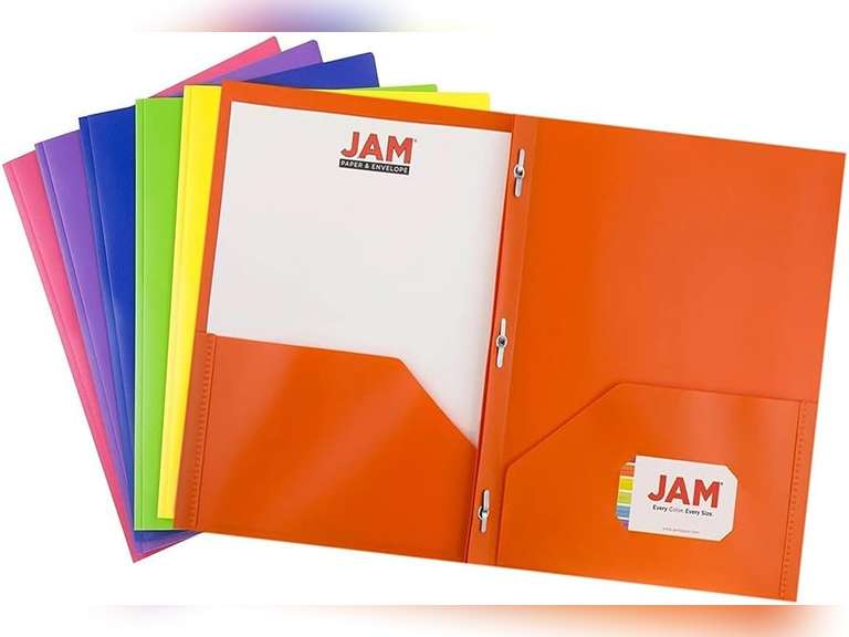 JAM PAPER Plastic Color POP Folders - 2 Pocket Durable Folders with ...