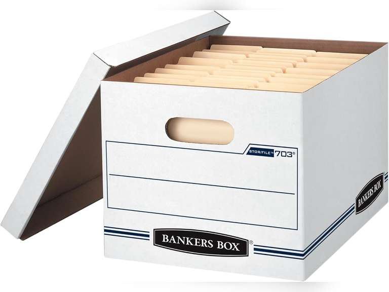 Bankers Box 12-Pack Basic Duty File Storage Boxes with Lids, Letter ...