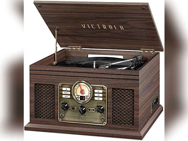 Victrola Nostalgic 6-in-1 Bluetooth Record Player & Multimedia Center ...