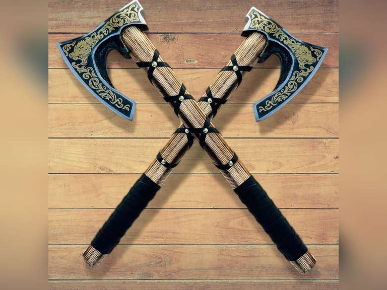 AX-7004 Custom Gift Forged Carbon Steel Viking Axe with Rose Wood Shaft ...