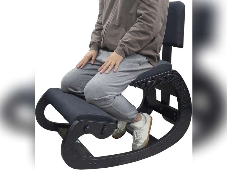 Ergonomic Kneeling Chair with Back Support, Adjustable Height Wooden ...