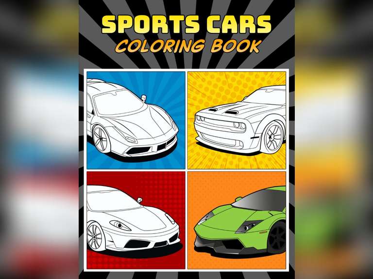 Sports Cars Coloring Book: A Collection of 45 Cool Supercars ...