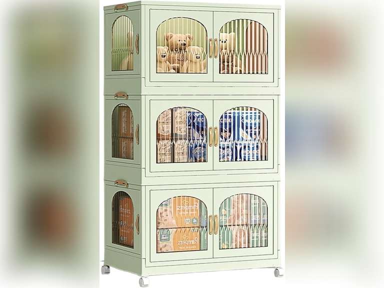 Storage Bins Storage Box Magnetic Opening and Closing Stackable Plastic ...
