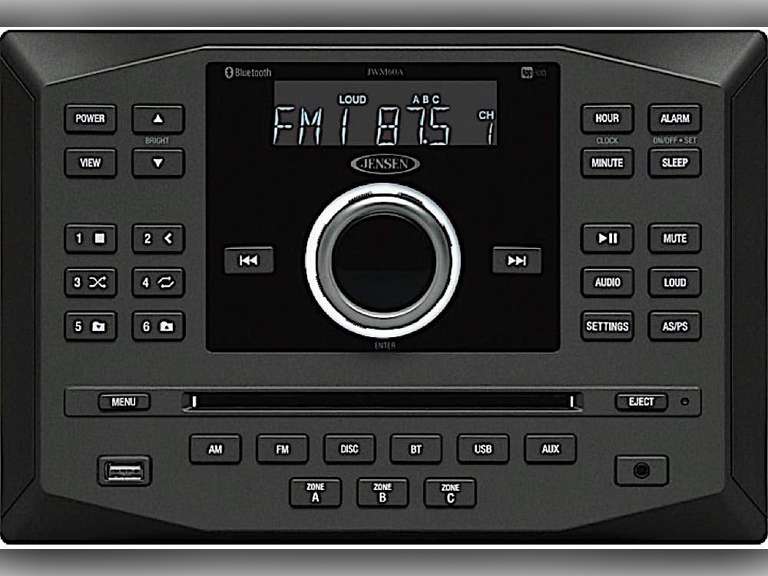Jensen JWM62A AM|FM|DVD|CD|USB|AUX|App Ready Bluetooth Wallmount Stereo ...
