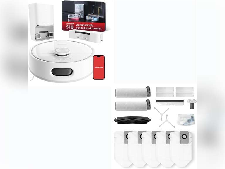 SwitchBot S10 Robot Vacuum and Accessory Kit 1-Year Use 800 - Quarter Price