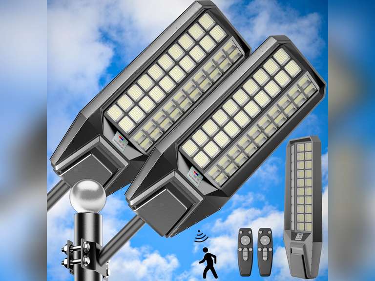 8000W Solar Street Lights Outdoor 400000 Lumens Solar Flood Lights with Remote Control & Motion ...