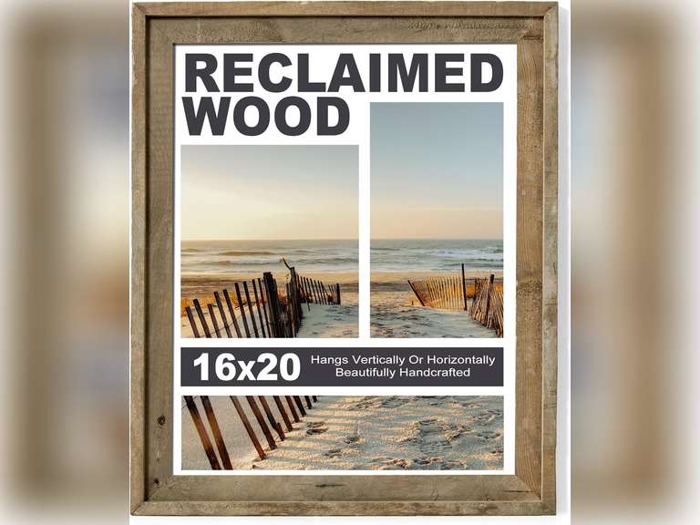 Rustic 16x20 Picture Frame, Reclaimed Barnwood Photo Frame with ...