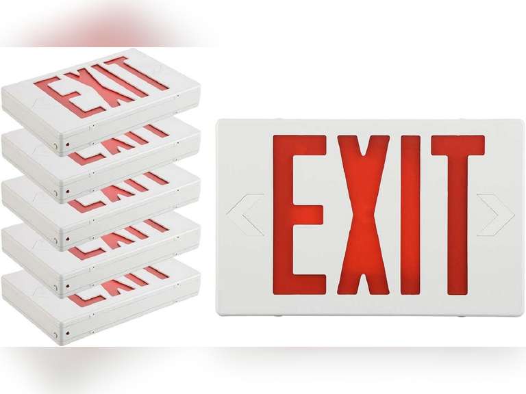 SPECTSUN Led Exit Sign with Battery Backup, Hradwired Red Exit Light ...