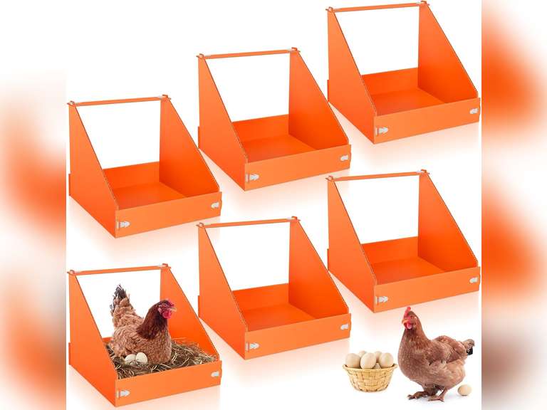 Nesting Boxes for Chickens, 6 Pack Plastic Chicken Nesting Box for ...