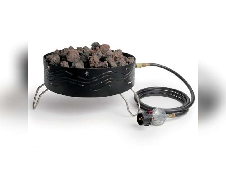 Camco 58041 Portable Campfire Outdoor Propane Heater Compact Fire Pit ...