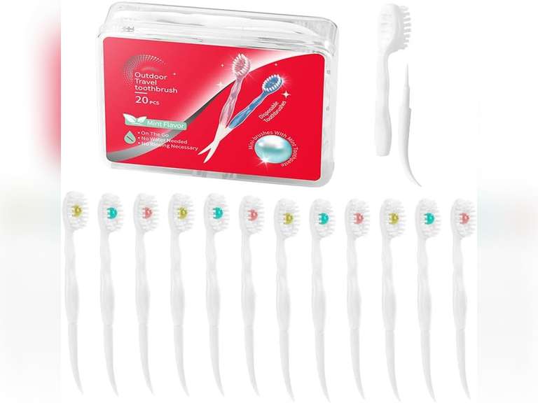 Mini Brushes-Disposable Toothbrushes with Toothpaste Portable for Work ...