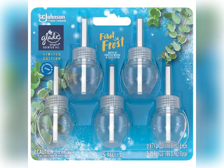 Glade 0.67-fl oz First Frost Refill Air Freshener (5-Pack) 14 - Quarter ...