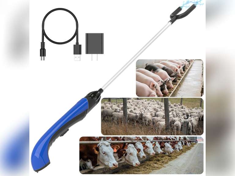 Cattle Prod, Upgraded Waterproof Cattle Prod Stick for Cattle, Pigs ...