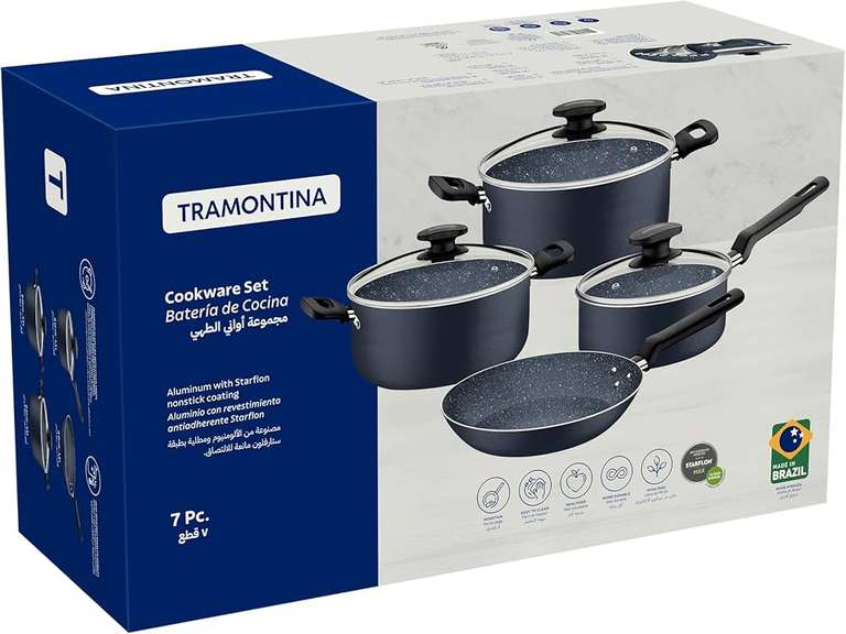 Tramontina 7 pc Cold-Forged Induction Ceramic Cookware Set 100 ...